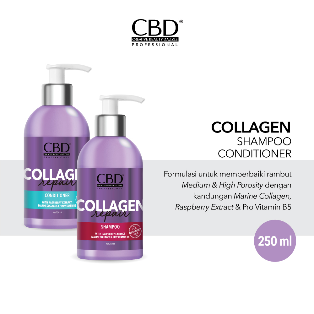 Jual CBD Collagen Repair Shampoo / Conditioner 250ml - Untuk Rambut ...