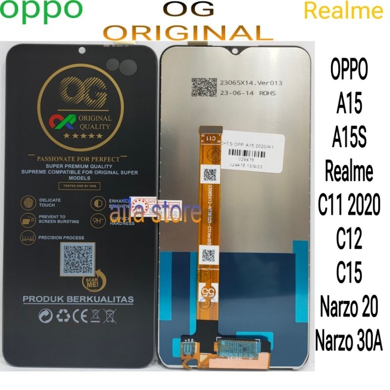 Jual LCD TOUCHSCREEN OPPO A15/A15S/REALME C11 2020/C12/C15/NARZO 20/30A FULLSET | Shopee Indonesia