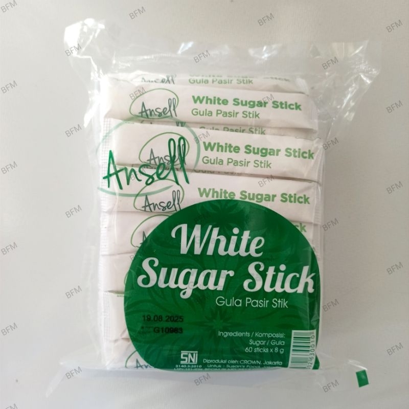 Jual Ansell White Sugar Stick / Gula Pasir Stik 60 x 8 Gr | Shopee ...