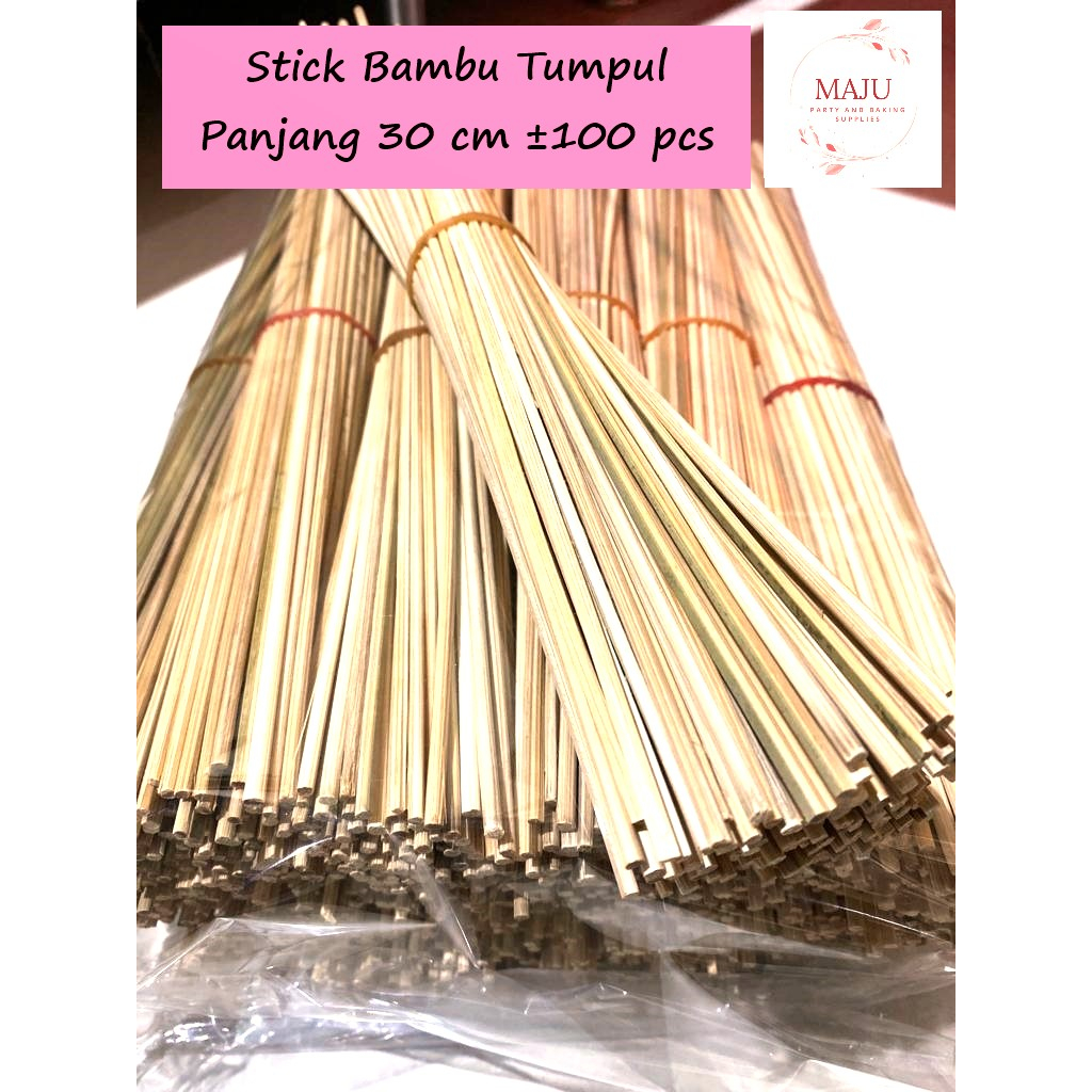Jual (1 ikat) Stick Bambu Tumpul Panjang 30 cm ±100 pcs / Lidi untuk ...