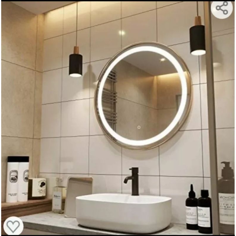 Jual Kaca Cermin Touch Screen Led Gantung Bulat Aesthetic Wastafel ...