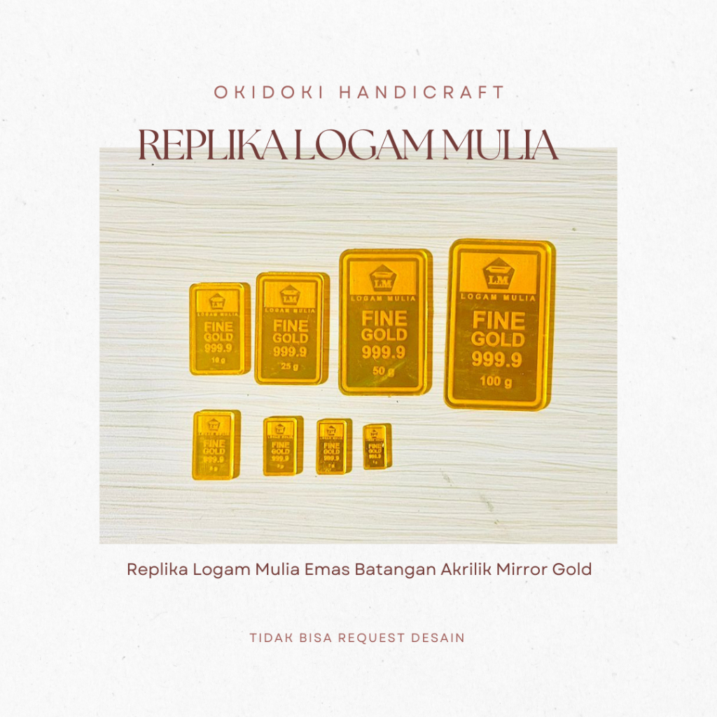 Jual Replika Logam Mulia Emas Batangan Akrilik Mirror Gold | Shopee ...