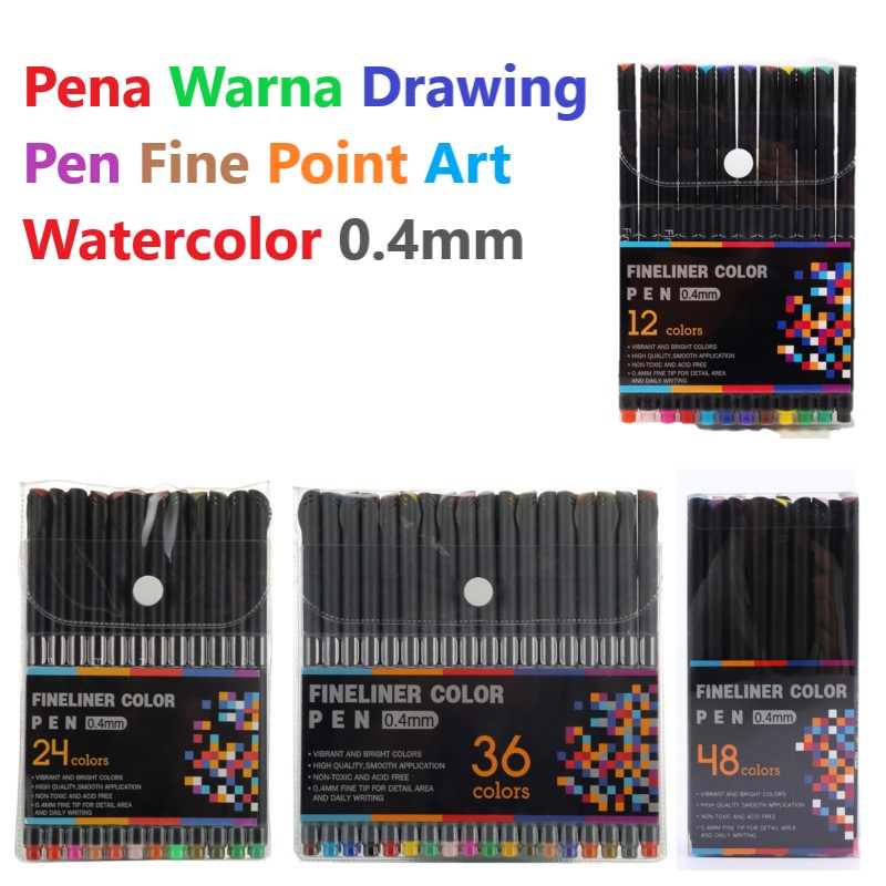 Jual Pena Warna Drawing Pen Fine Point Art Watercolor 0.4mm - TV4 ...