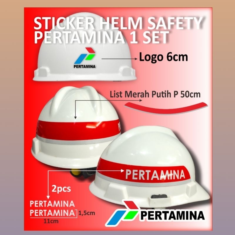 Jual Sticker Cutting Stiker Safety Helmet Pertamina 1 Set | Shopee ...