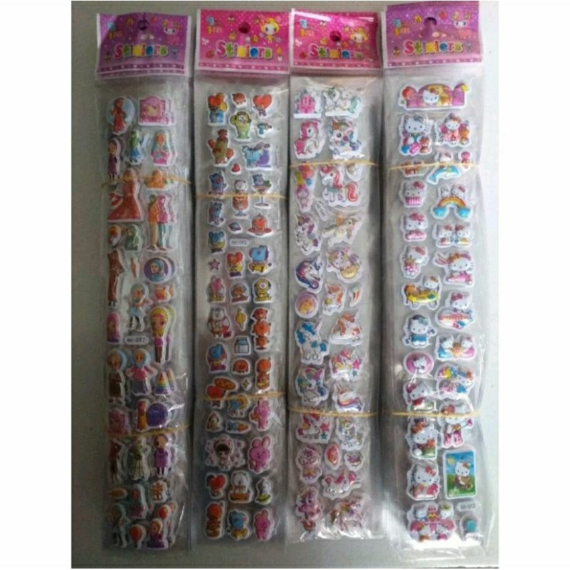 Jual stiker timbul/stiker panjang isi 20pc mix(12lembar) | Shopee Indonesia