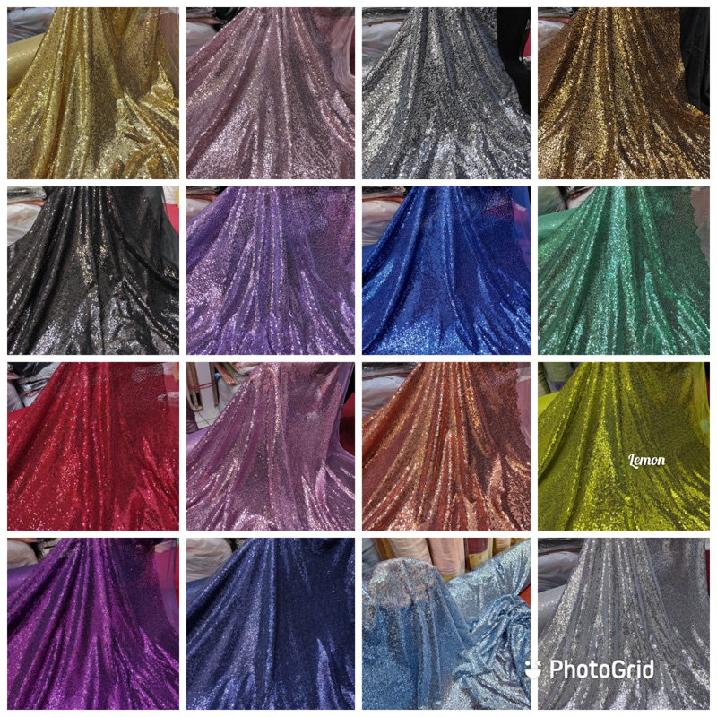 Jual Kain Bahan Seribu Payet / 1000 payet / Sequin Polos Premium (Harga ...