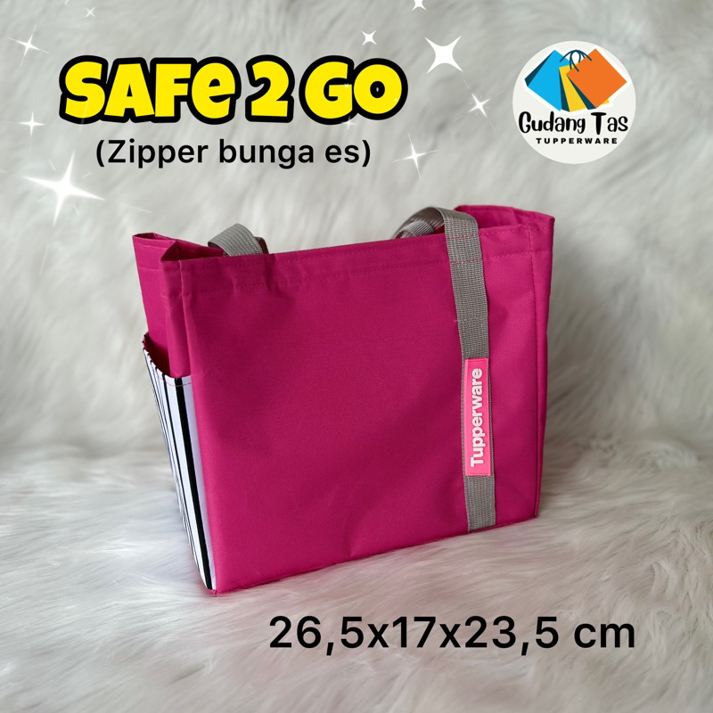 Jual Tas Safe 2 go// tas bekal cap karet (zipper bunga es) | Shopee ...