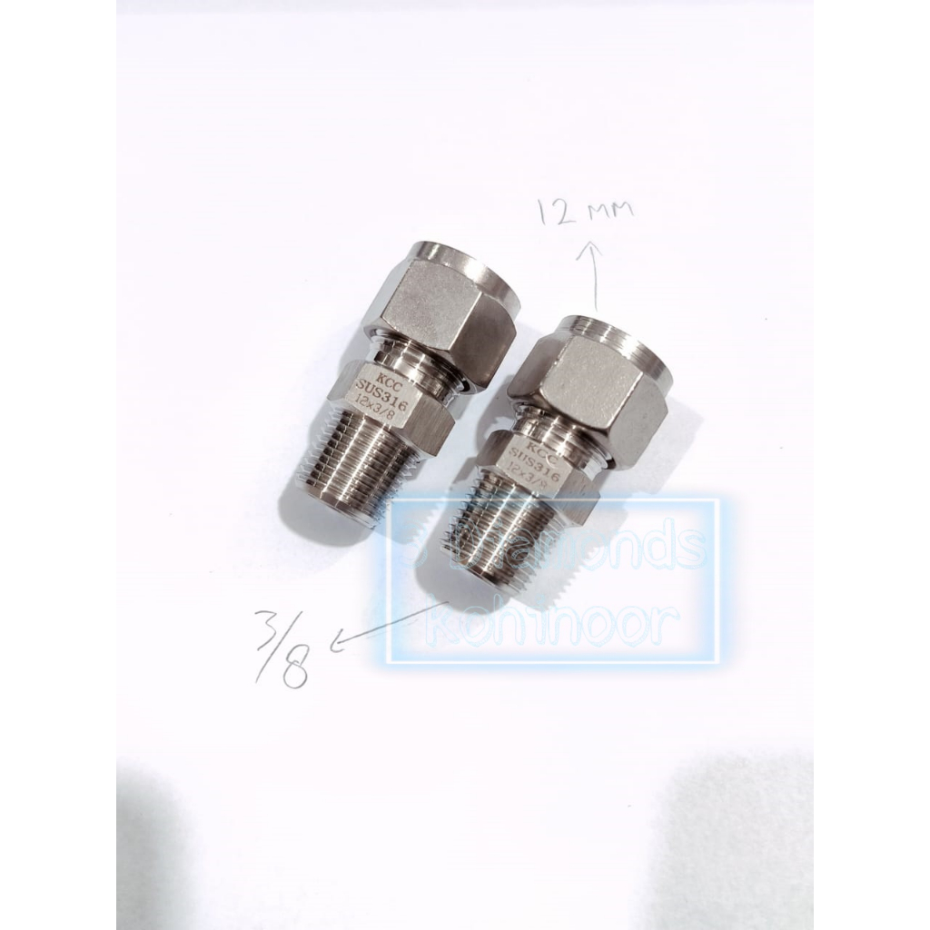 Jual MALE CONNECTOR TUBING SS316 12 MM OD x 3/8" M NPT | Shopee Indonesia
