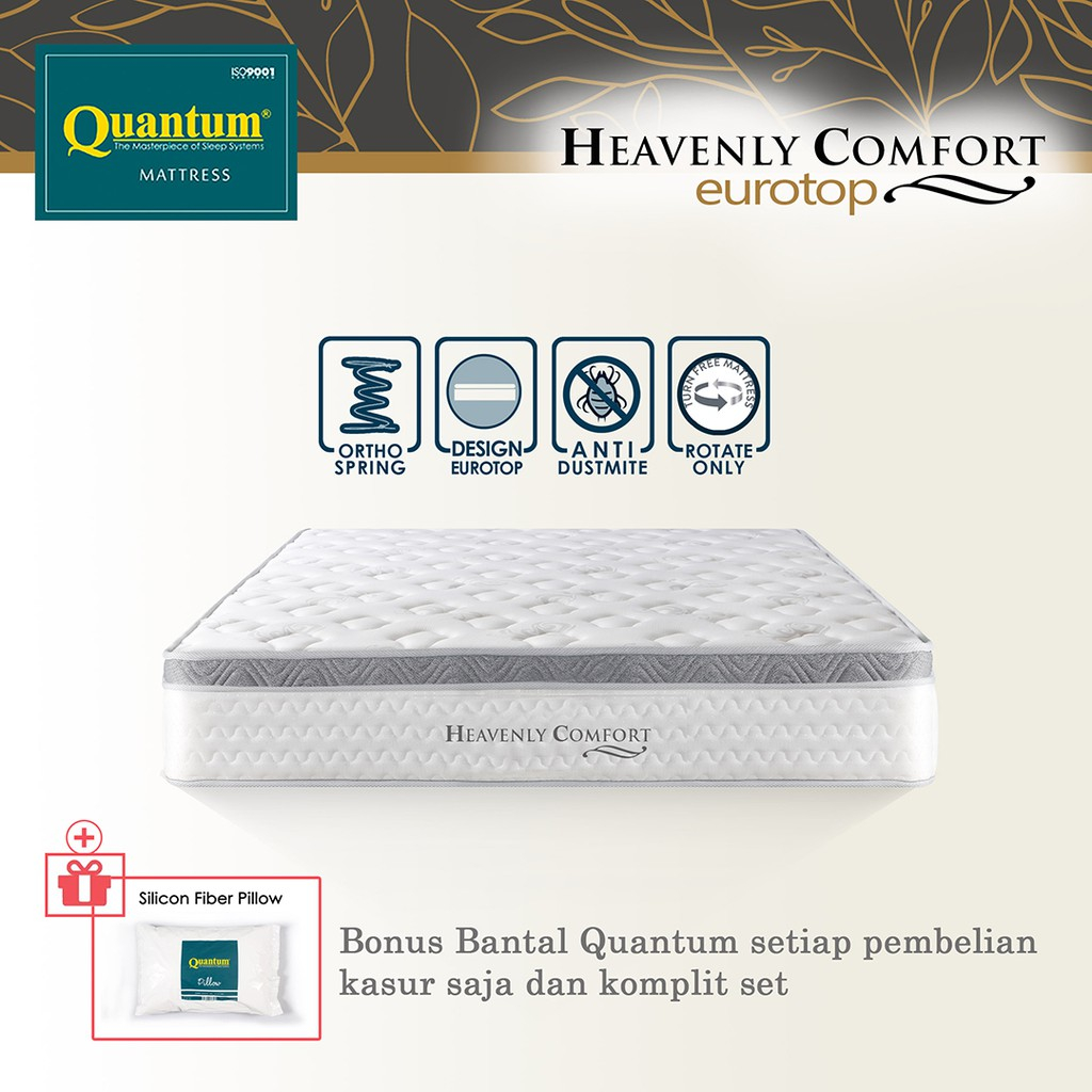 Jual Quantum Springbed Heavenly Comfort Eurotop White | Shopee Indonesia