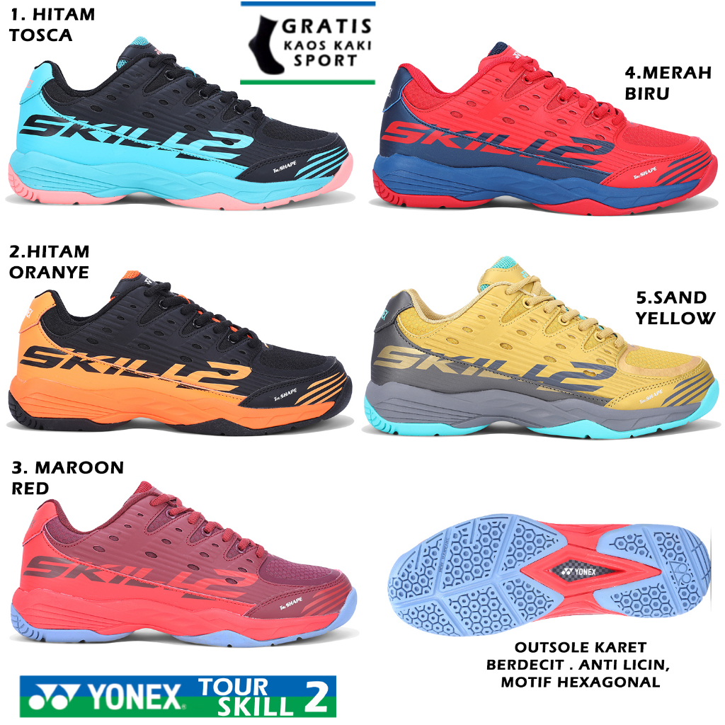 Jual Sepatu Badminton Yonex Tour Skill 2 Original Terbaru Sepatu Bulu ...