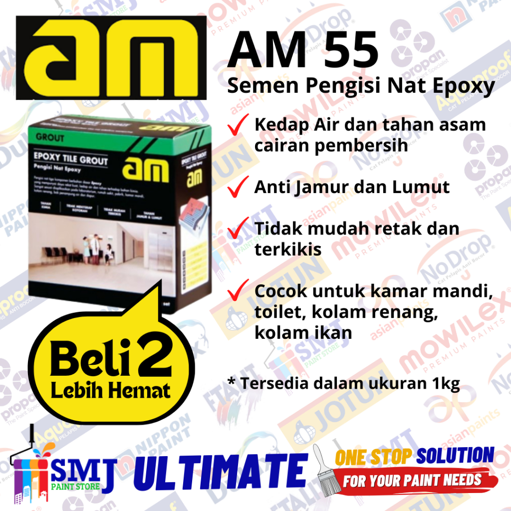 Jual Semen Pengisi Nat Keramik Bak Kolam AM 55 EPOXY TILE GROUT RESIN ...