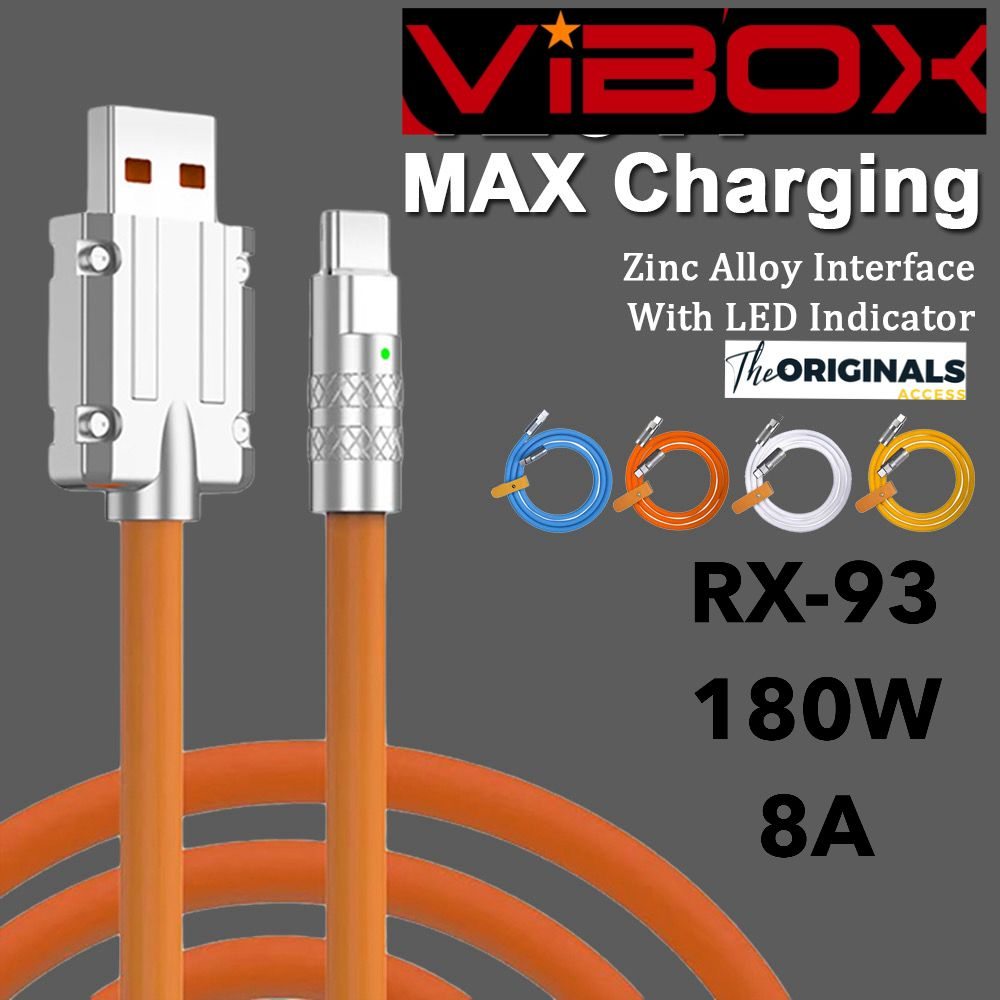 Jual Vibox RX-93 Kabel Data 180W Super Fast Charging 8A Micro usb Type ...