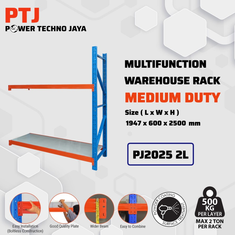 Jual PJ2025 Rak Gudang KITARACK Warehouse Rack Jointer Medium Duty 2 ...