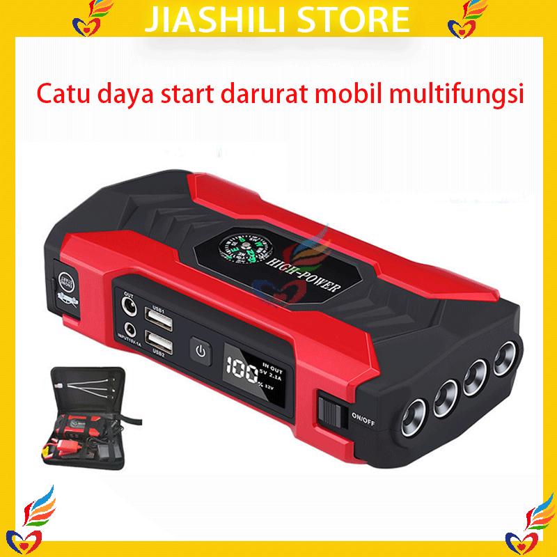 Jual Jiashili_ 40000mah Jumper aki mobil dan pompa ban power bank ...
