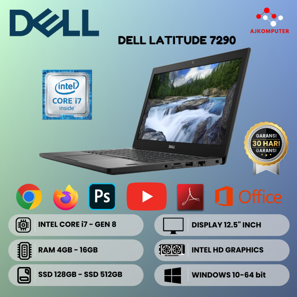 Jual DELL LATITUDE 7290 CORE i7 GEN 8 MURAH ORIGINAL BERGARANSI ...