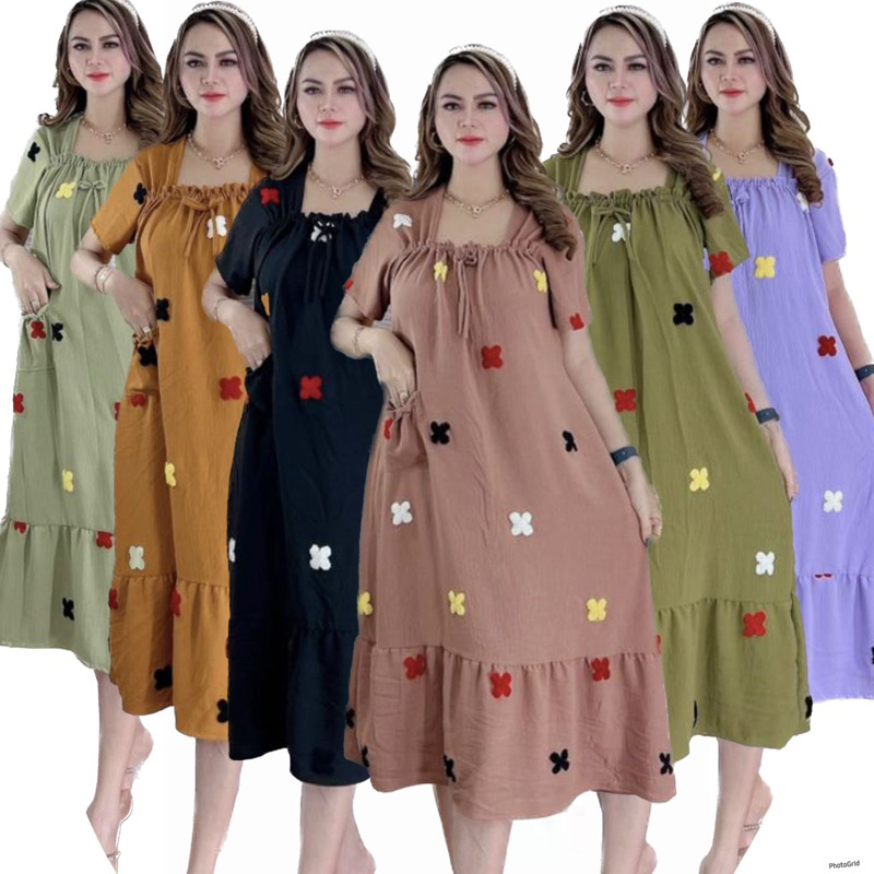 Jual DASTER FUJI POMPOM | DRESS RUFFLE CRINGKLE POMPOM | HOMEDRESS ...