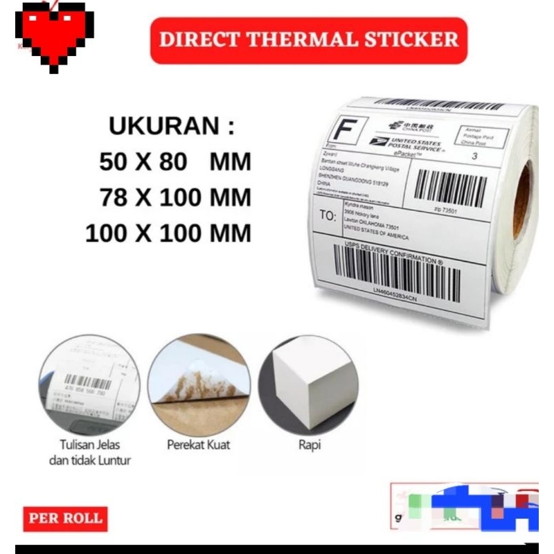 Jual Stiker Thermal Barcode 78 x 100 mm / Kertas Stiker Thermal Barkode ...