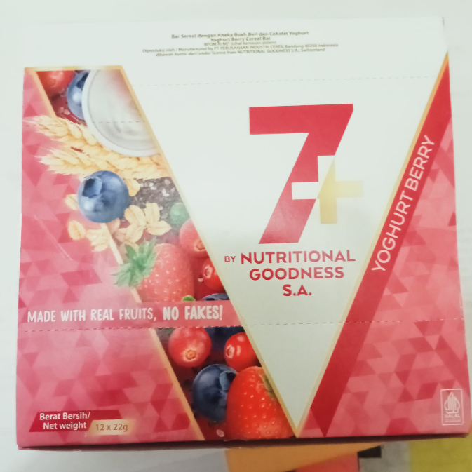 Jual 7+ CEREAL BAR COCOA CHIA / YOGHURT BERRY SEREAL BARS 7+ By Nutritional Goodness S.A ...