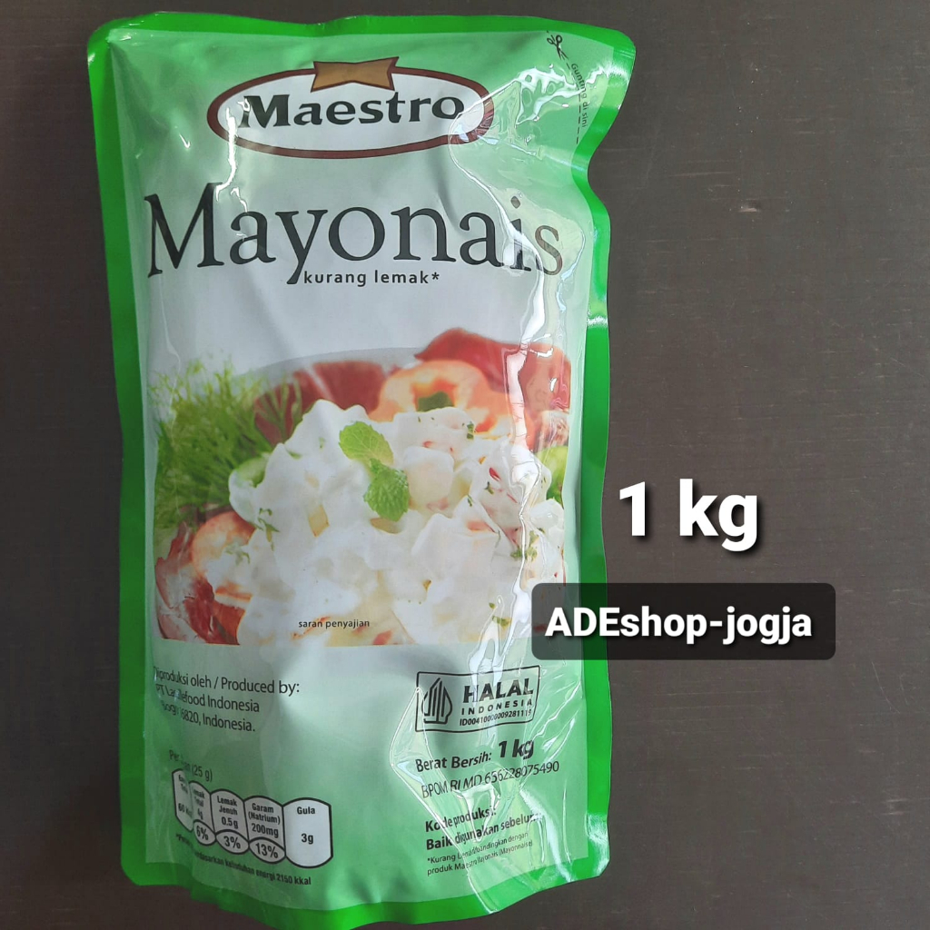 Jual saus saos mayones mayonaise maestro 1kg mayonais kurang lemak ...