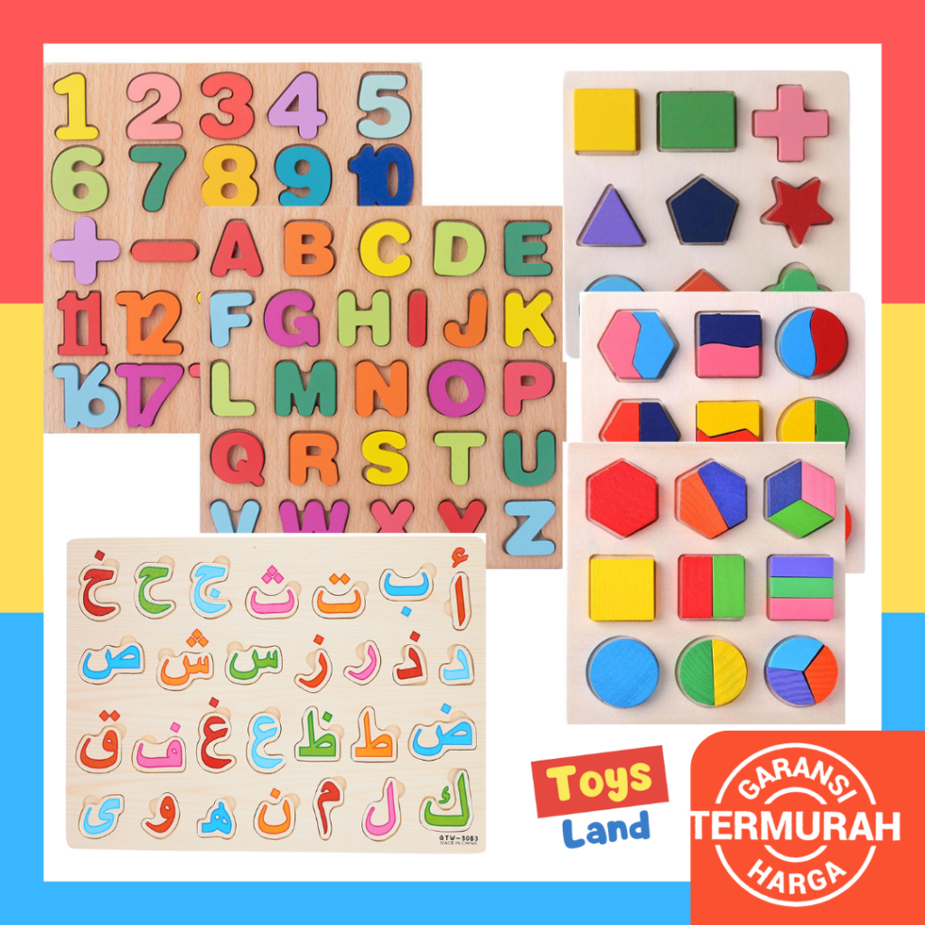 Jual Puzzle Murah ABC Puzzle Number Puzzle Hijaiyah Chunky Puzzle Anak ...
