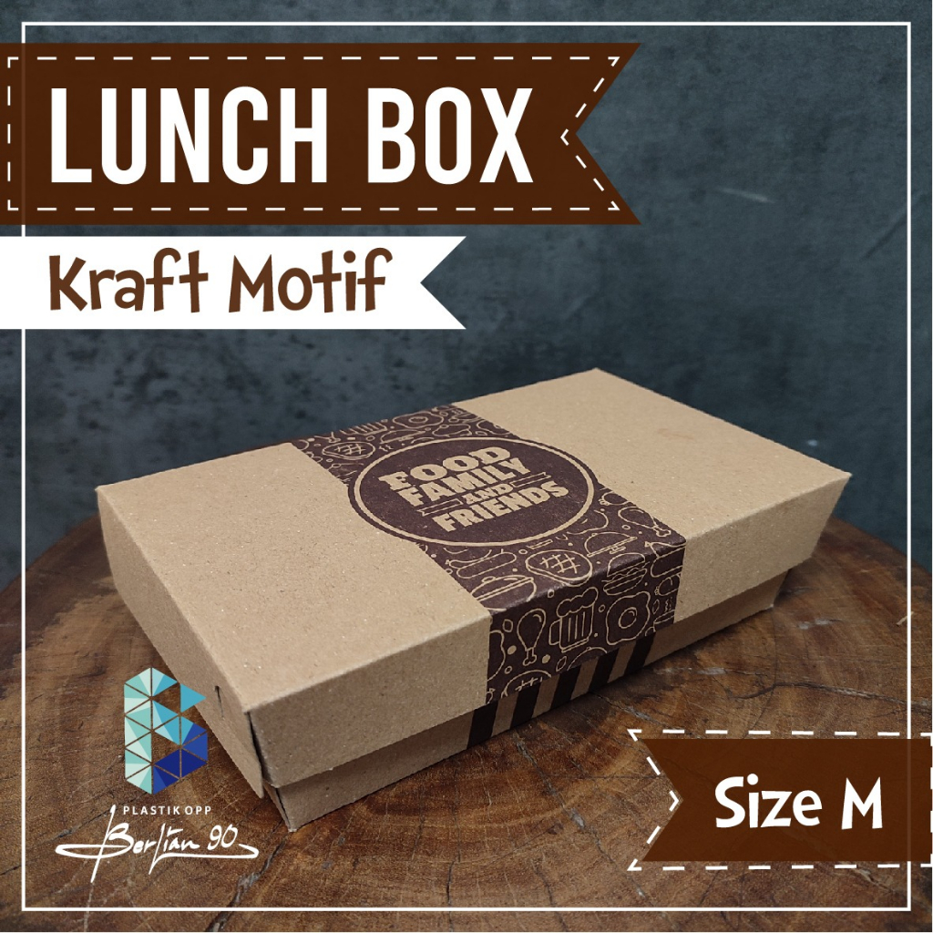 Jual Paper Tray Kotak Lunch Box Nasi Uk M (18x11x5) LUNCH BOX MOTIF ...