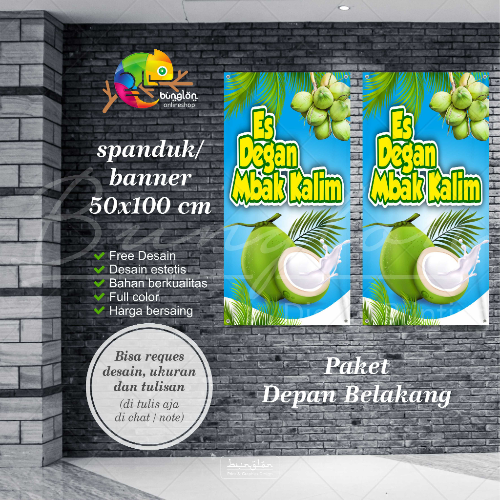 Jual Size 50x100 Cm Spanduk Banner Paket Bulak Balik, Spanduk Es Degan ...