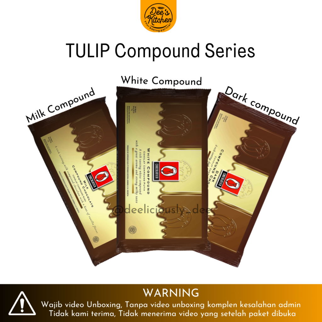 Jual Tulip chocolate Compound | Dark Compound | Milk & White Compound 1 ...
