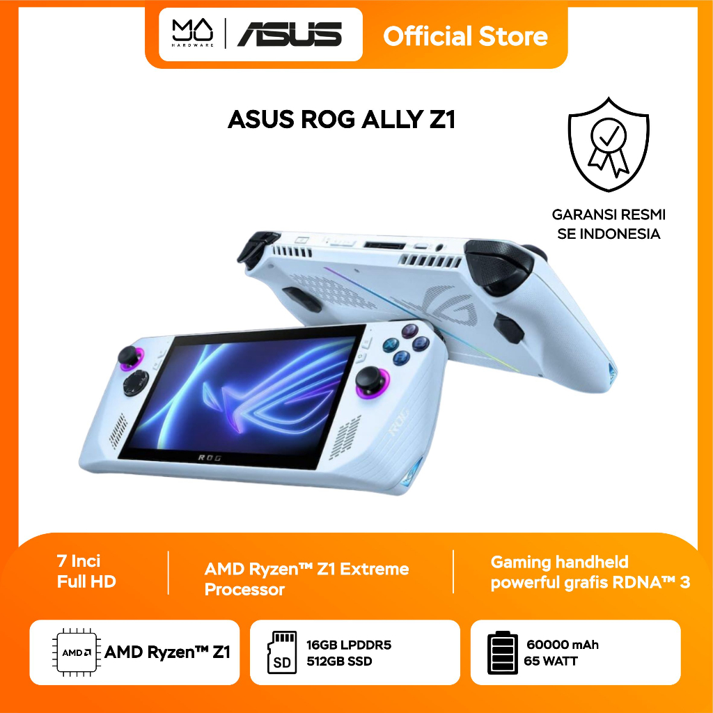 Jual Asus Rog Ally Z1 Gaming Handheld Xtreme 7FHD 120Hz 16GB/512GB SSD ...