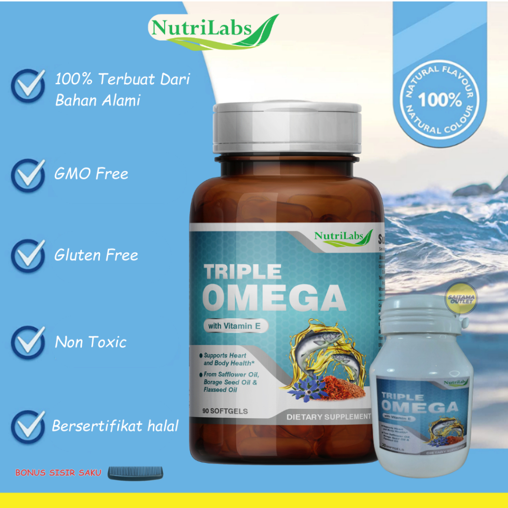 Jual Triple Omega 3-6-9 with Vitamin E Nutrilabs USA | Shopee Indonesia