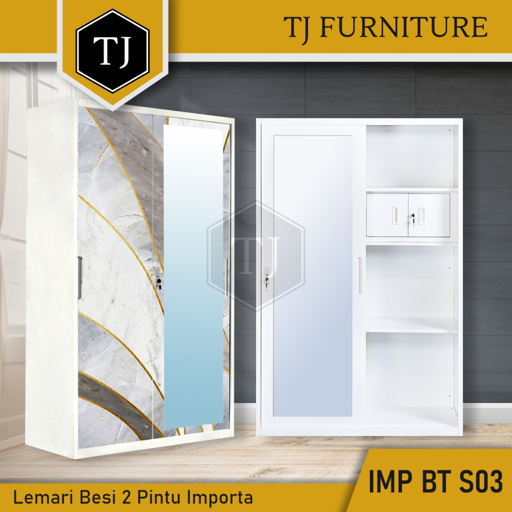 Jual Importa Lemari Pakaian Besi Lemari Baju Minimalis 2 Pintu Sliding ...