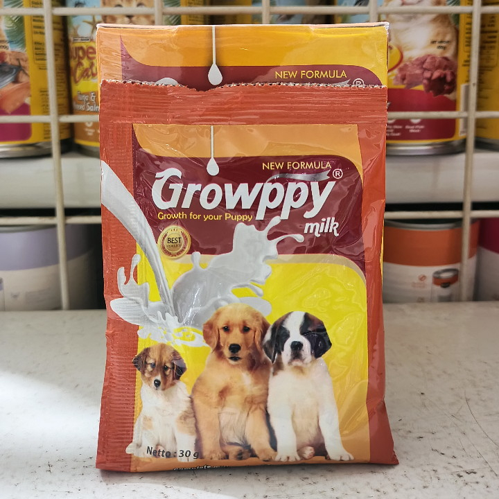 Jual Susu Growppy Sachet Kemasan 30G Susu untuk anak Anjing / Puppy | Shopee Indonesia