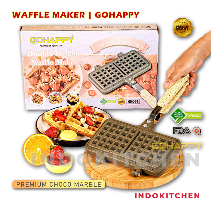 Jual Cetakan Waffle Double Belgian Croffle Gohappy Cetakan Kue Waffle ...