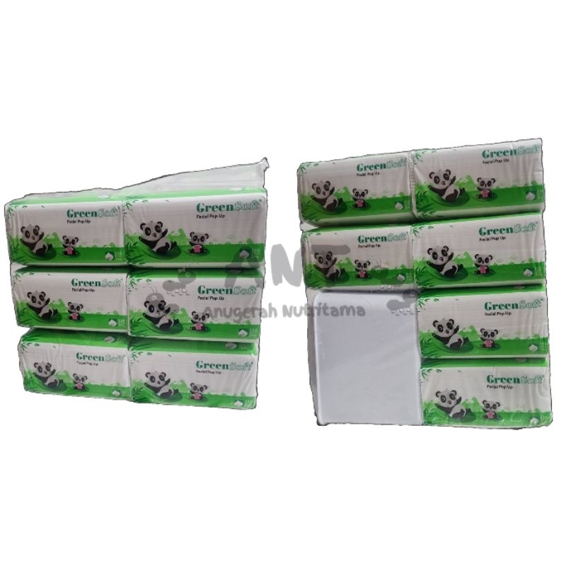 Jual Tissue Green Soft Facial Pop Up 6x130sheet Free Kotak / Tisu ...