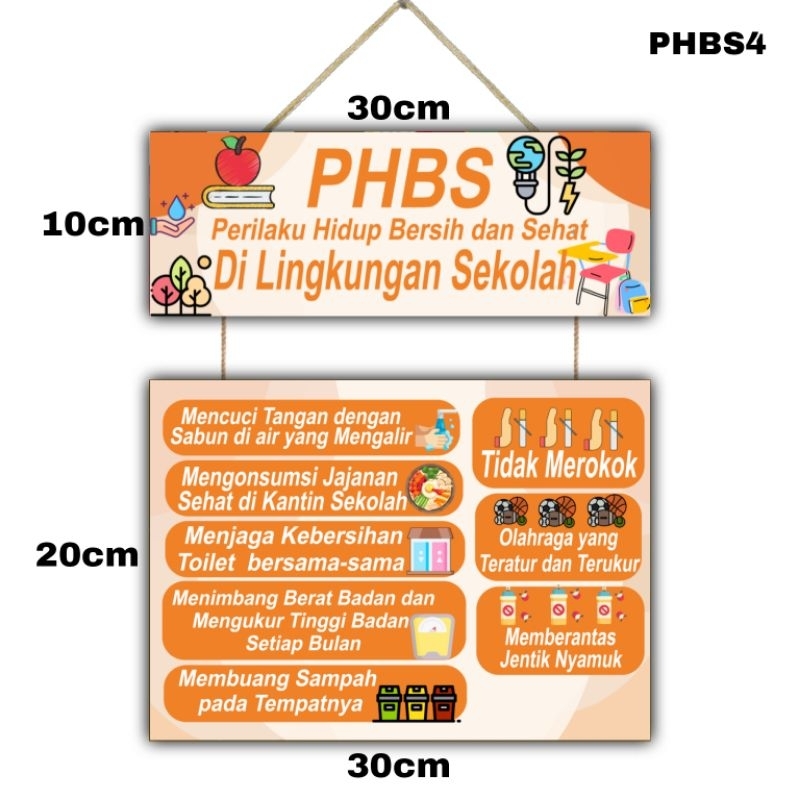 Jual COD ☑️ Hiasan dinding EDUKASI PHBS BIG SIZE 2 susun gantungan ...