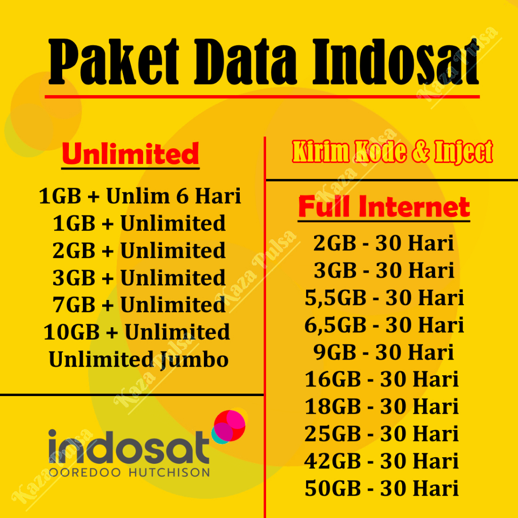 Jual Paket Data Indosat Unlimited Freedom Internet Harian New Inject ...