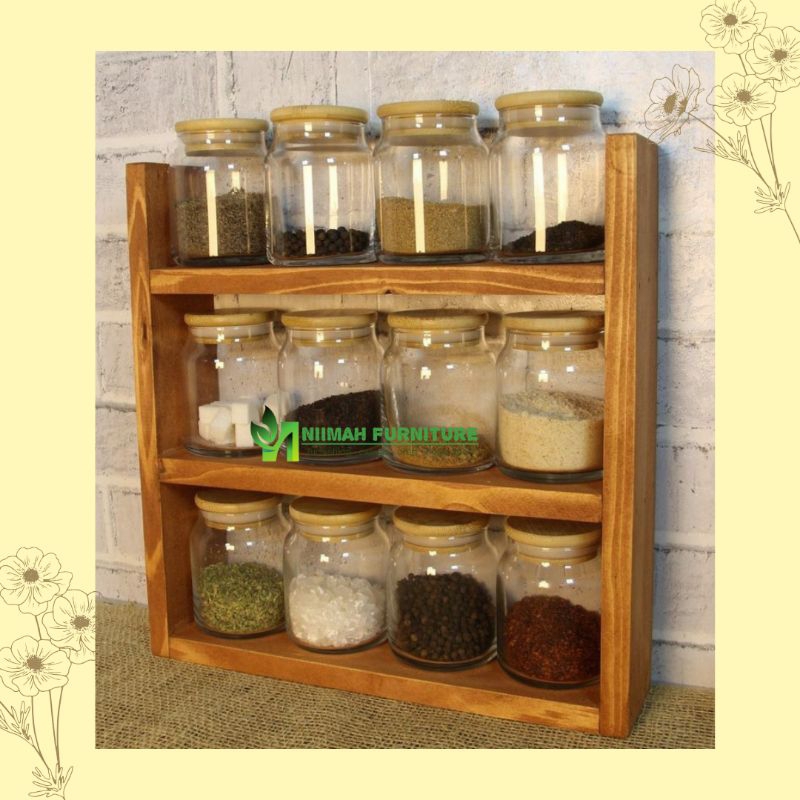 Jual Rak Bumbu Dapur Meja Minimalis dan Rustic Kayu Jati Belanda wooden ...