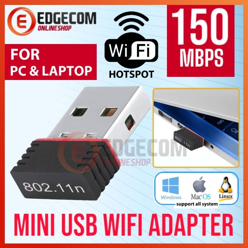 Jual USB WIFI WIRELESS DONGLE ADAPTER DONGLE 150MBPS FOR PC , LAPTOP ...