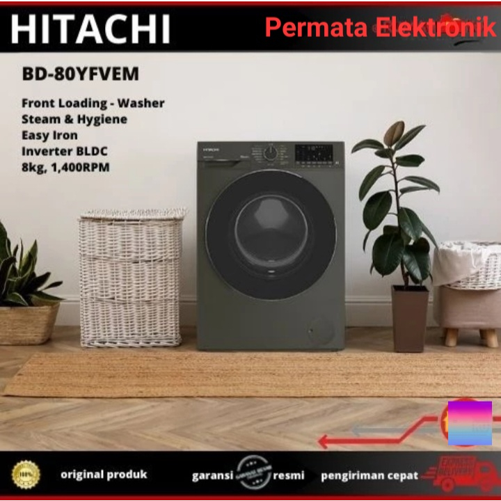 Jual Mesin Cuci Hitachi BD80YFVEM New Front Loading - Washing Machine ...