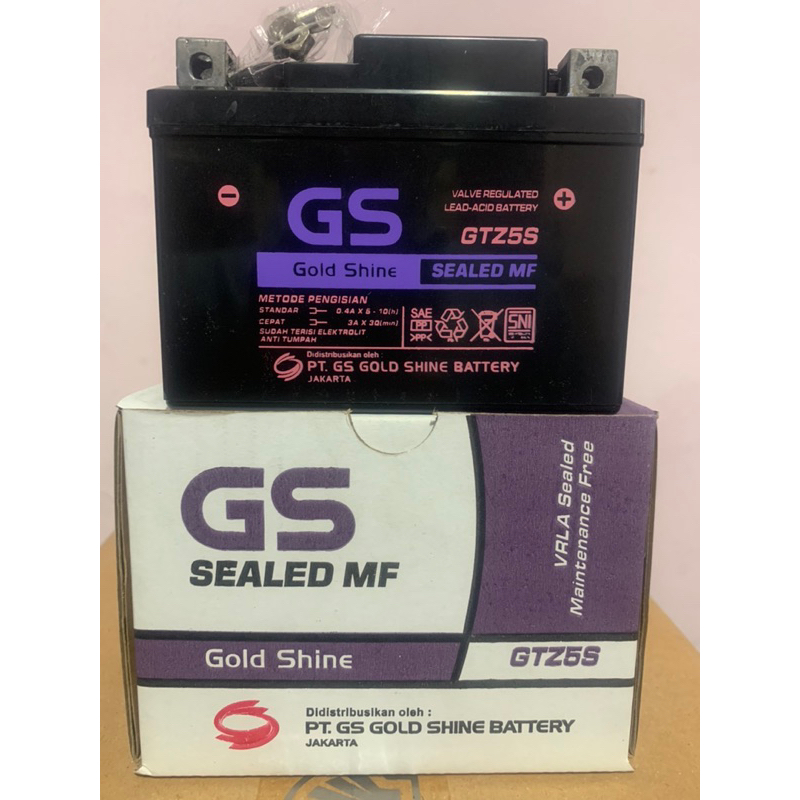 Jual AKI GS GOLD SHINE (GTZ5S) Aki Kering GS Gold Shine Original | Shopee Indonesia