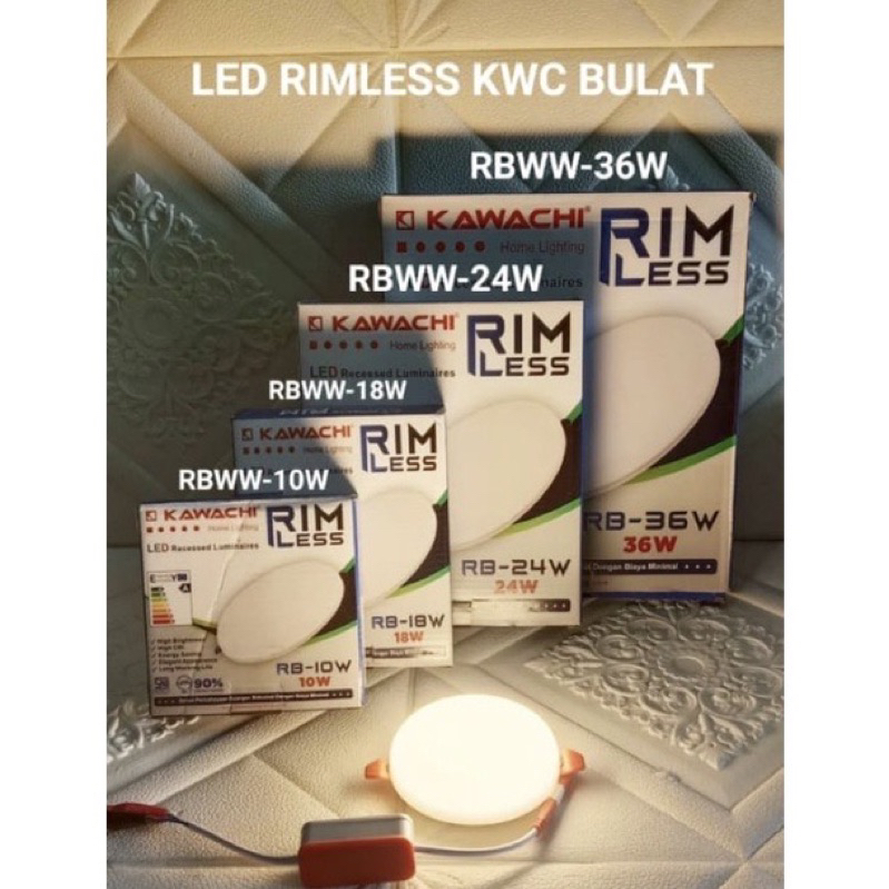 Jual LAMPU LED PANEL DOWNLIGHT RIMLESS KAWACHI BULAT KUNING WARMWHITE ...