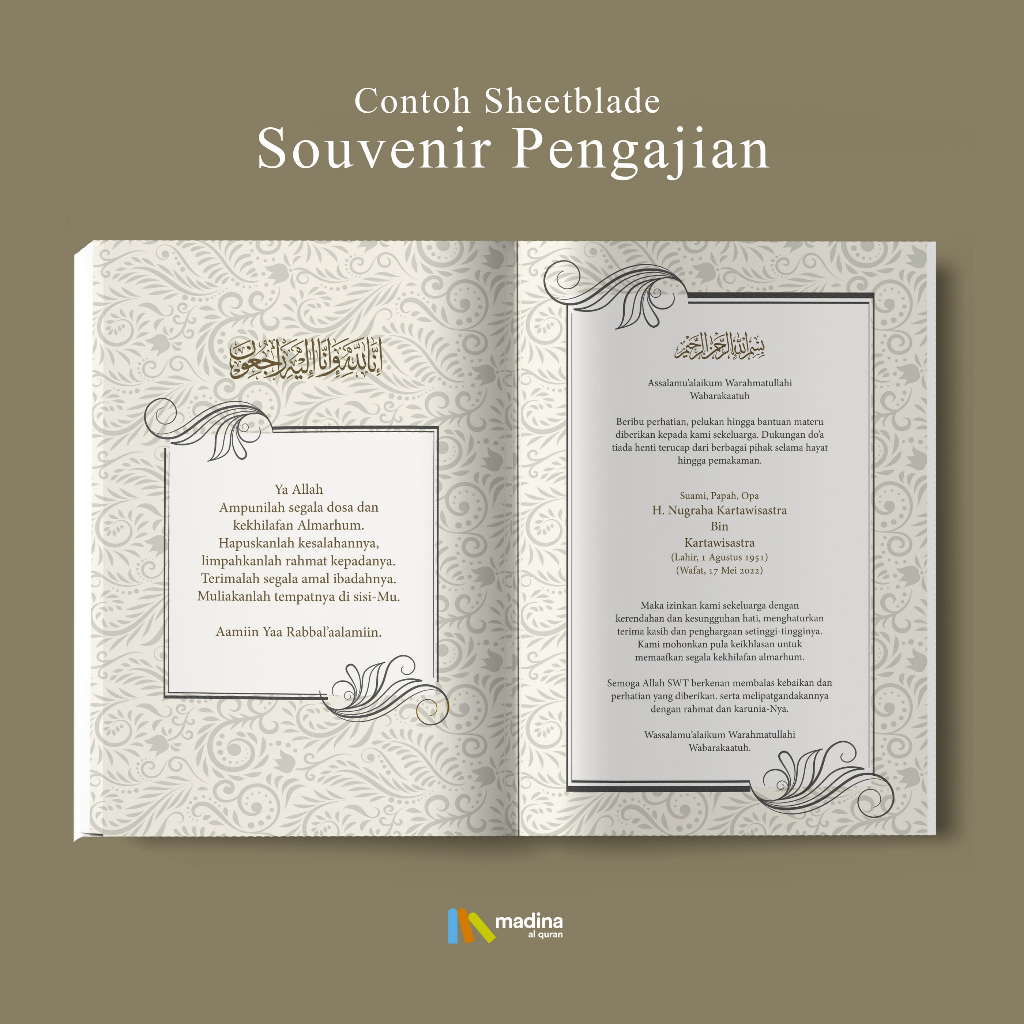 Jual BIAYA Custom Sisipan untuk Tahlilan, Wakaf, atau Souvenir ...