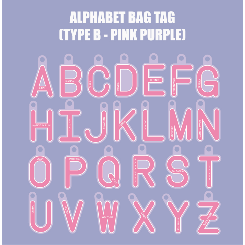 Jual Gantungan Kunci Nama bag tag Alphabet | Shopee Indonesia