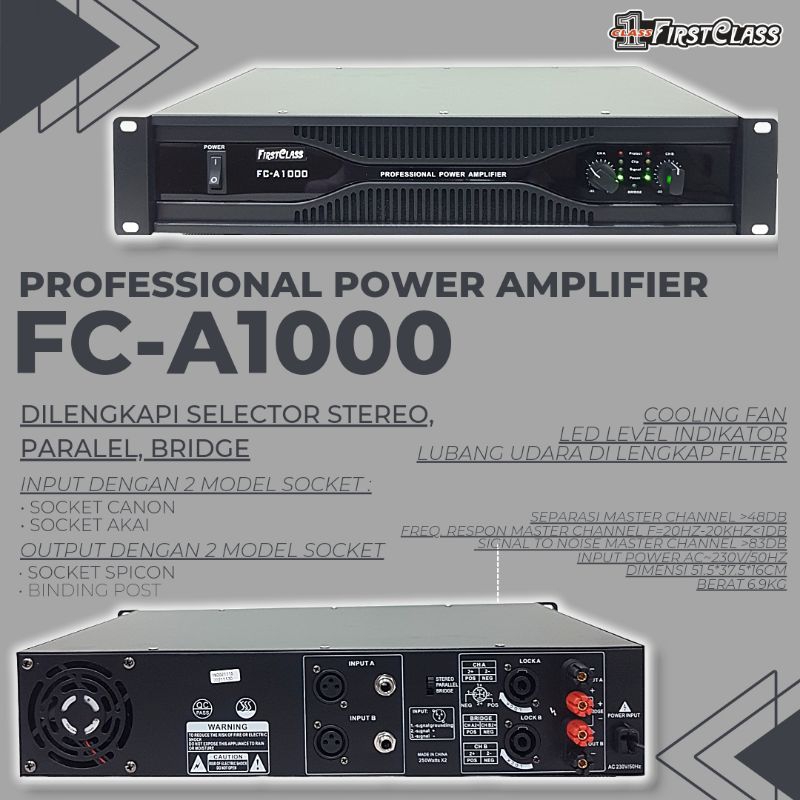 Jual Professional Power Amplifier Firstclass FCA 1000 | Power Amplifier ... Jual Professional Power Amplifier Firstclass FCA 1000 | Power Amplifier ...
