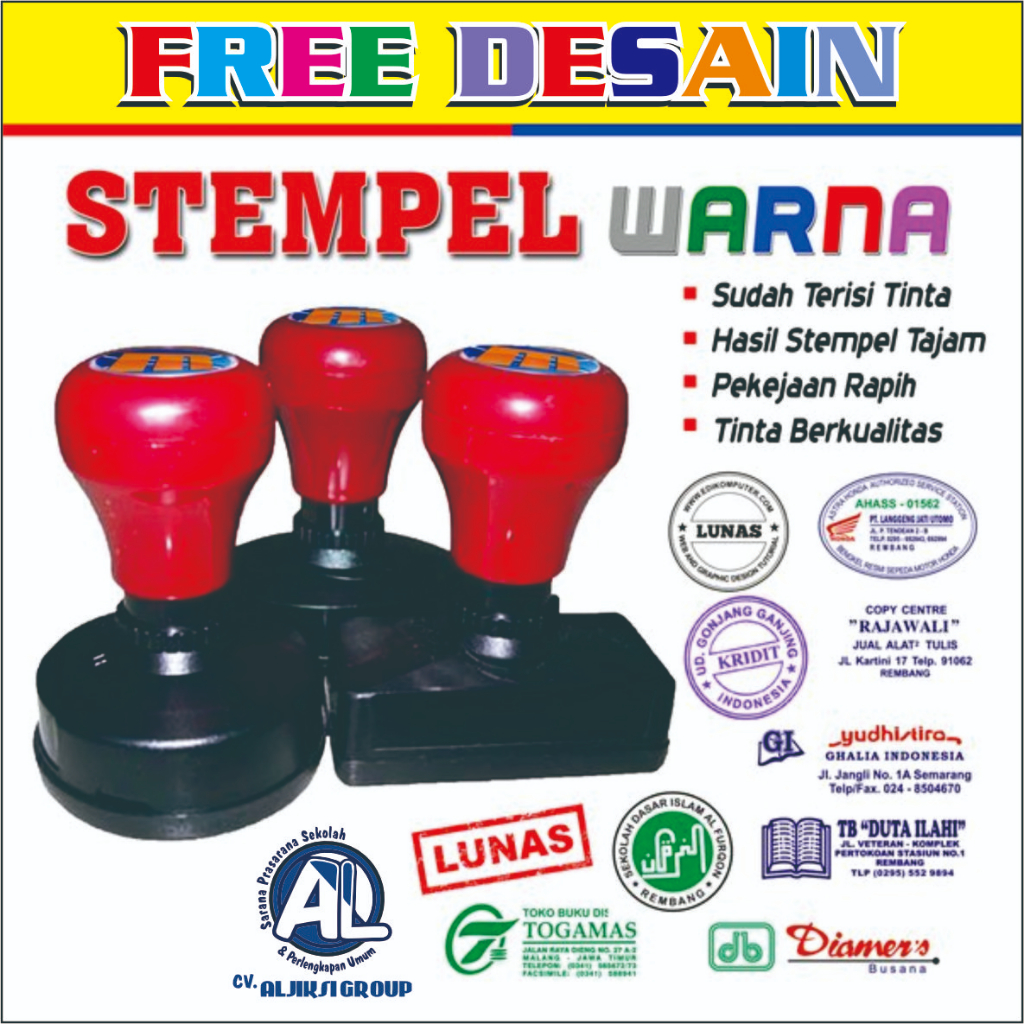 Jual Stempel Lunas / Toko / Sekolah Free Design Tinta Otomatis | Shopee Indonesia