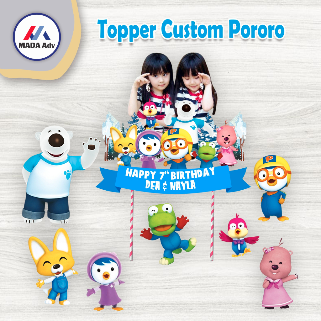 Jual Topper Cake Kue Pororo/ Topper Cake Kue Murah/ Topper Cake Kue ...