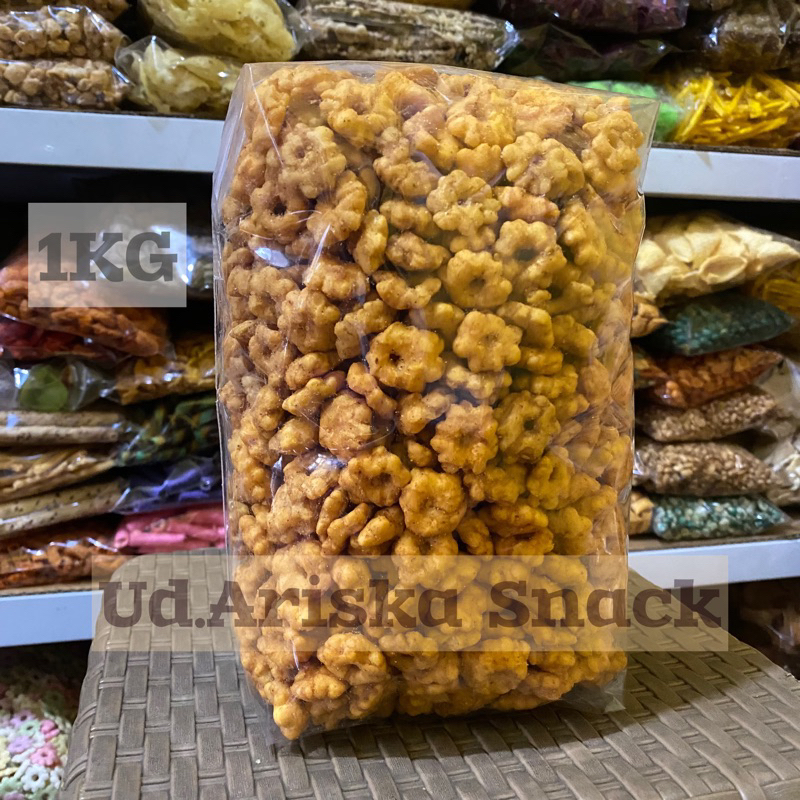 Jual 1KG Snack Sakura Kembang Ribut Gurih Asin ARISKA SNACK | Shopee ...