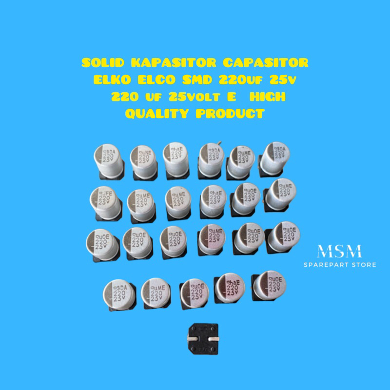 Jual SOLID KAPASITOR CAPASITOR ELKO ELCO SMD 220uf 25v 220 uf 25volt E ...