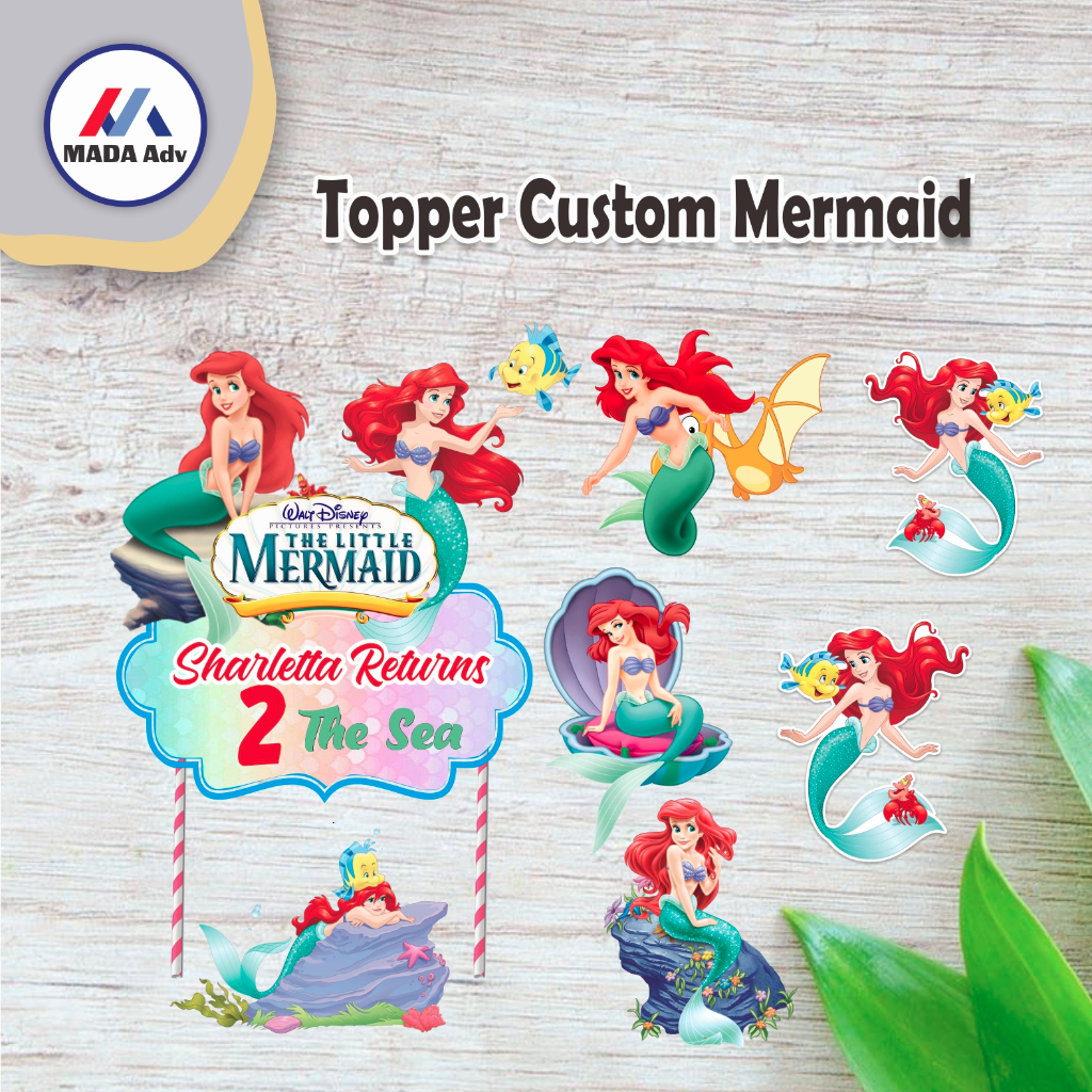 Jual Topper Cake Kue Mermaid Little Mermaid/ Topper Cake Kue Murah ...