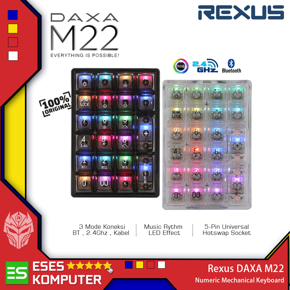 Jual Keyboard Rexus Numeric Mechanical DAXA M22 Wireless RGB | Shopee ...