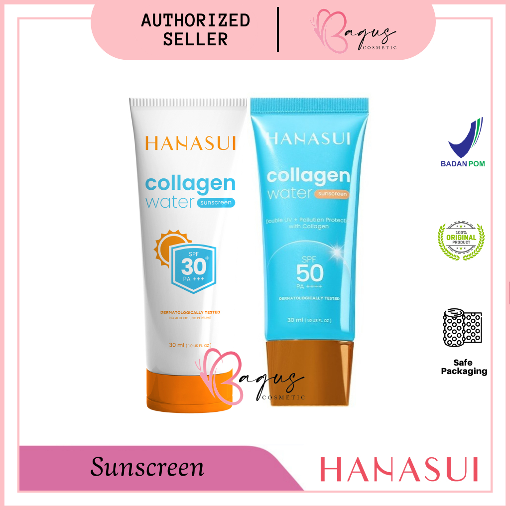 Jual ⭐BAGUS⭐HANASUI COLLAGEN WATER SUNSCREEN SPF 50 PA++ 30ML ...